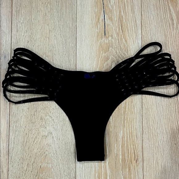 Swim | Skims Swim Rhinestone Small Black Bikini Bottom | Poshmark